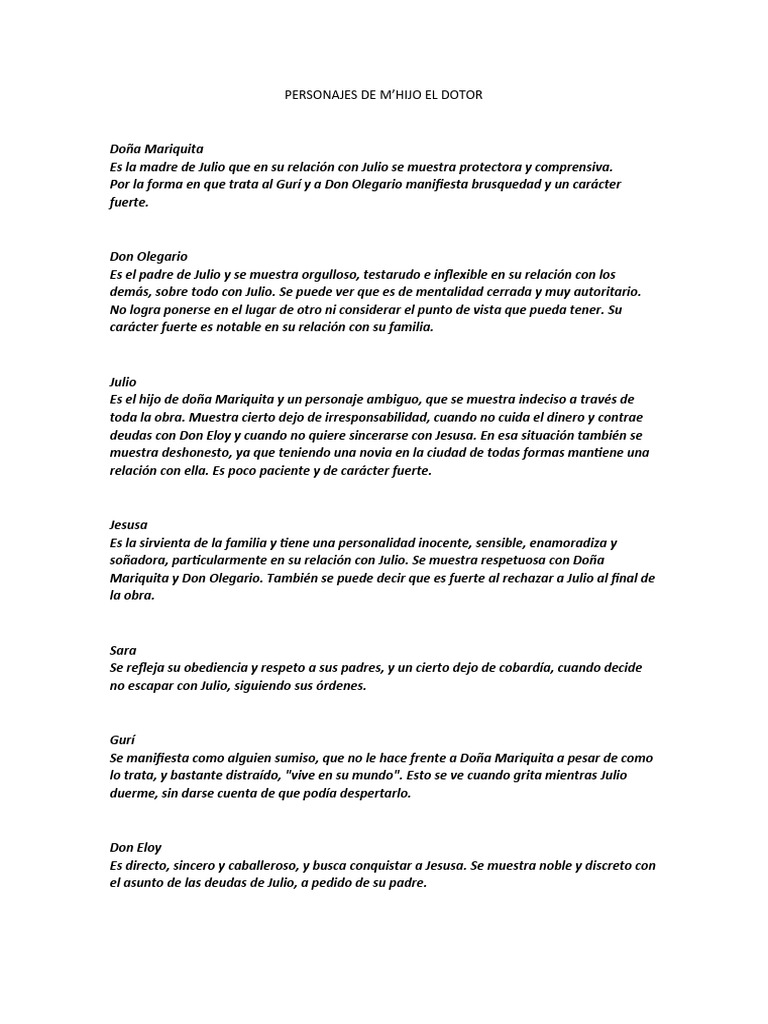 Personajes de M | PDF