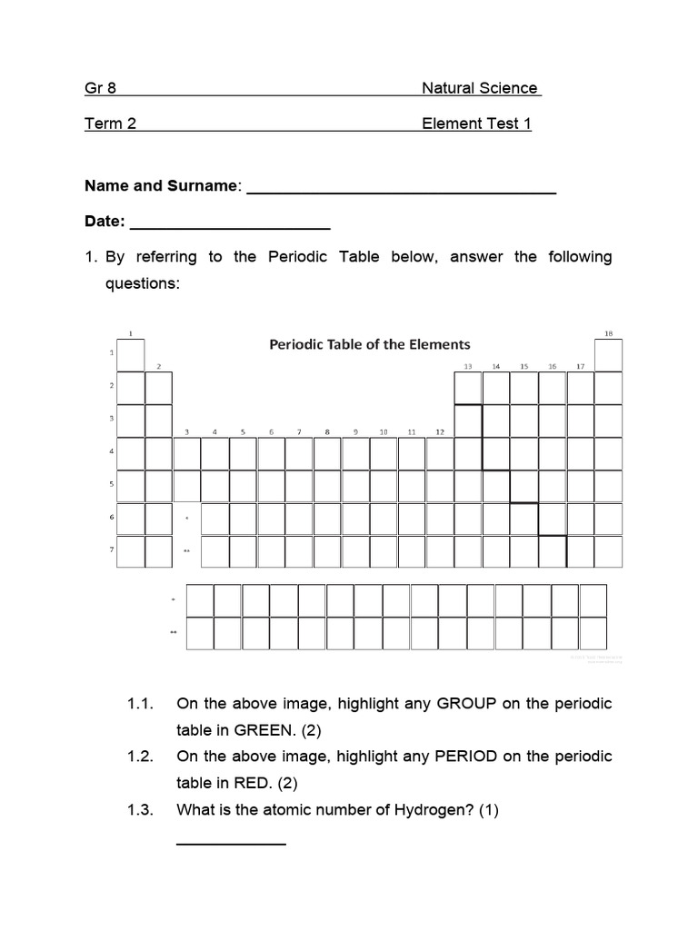 Element Test 1 | PDF