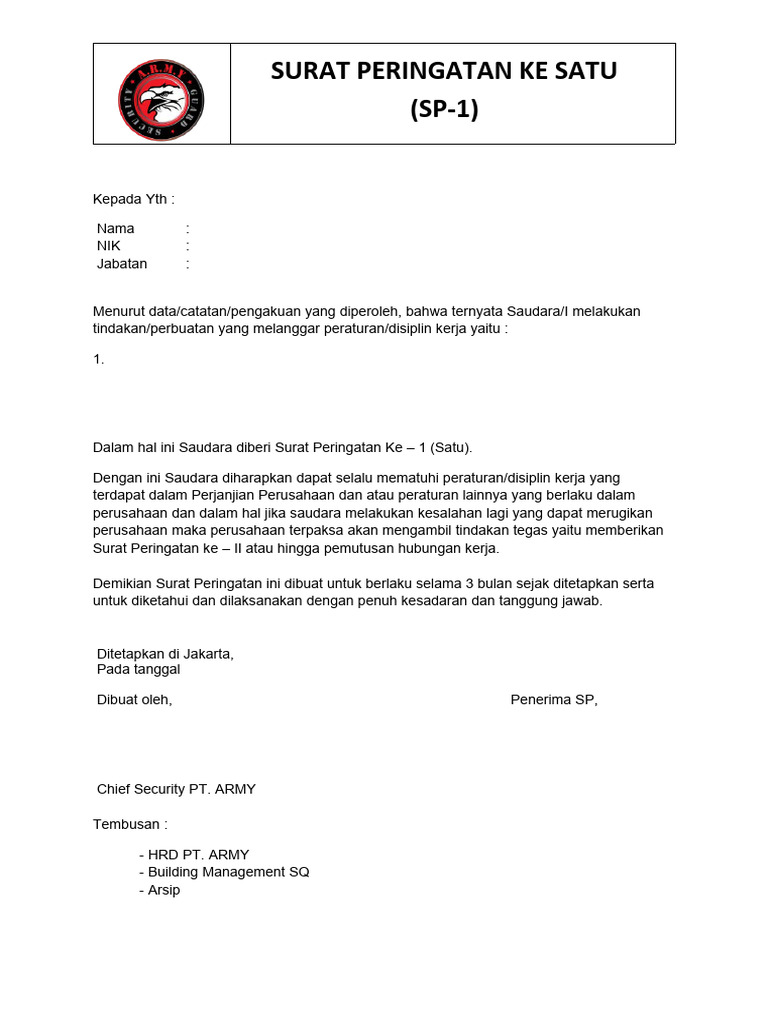 Surat SP Ke 1 | PDF