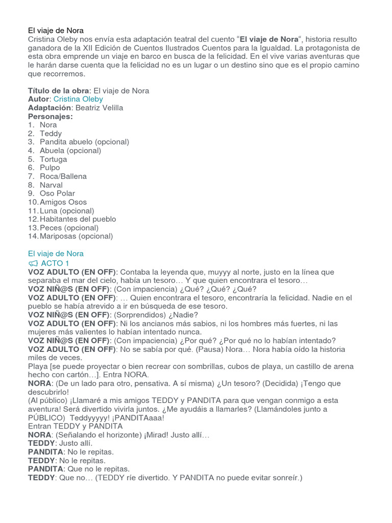 El Viaje De Nora Pdf Osos