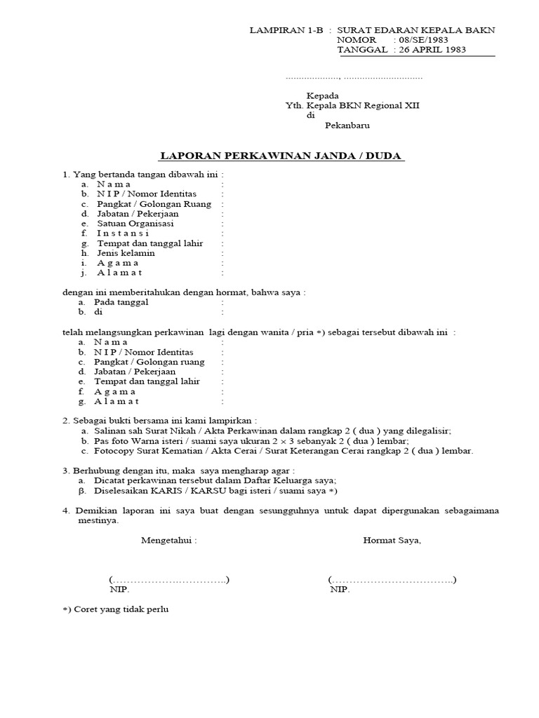 Blangko Pengurusan KARIS Dan KARSU | PDF