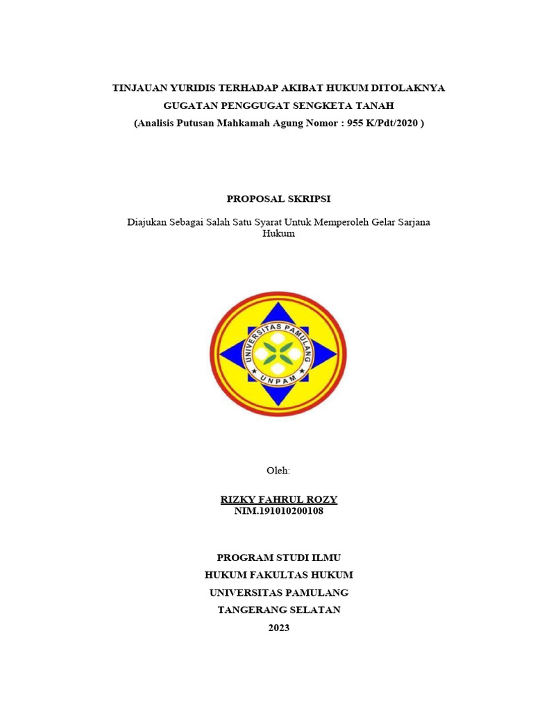 Proposal Skripsi RIZKY FAHRUL ROZY | PDF