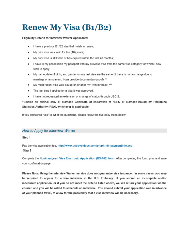US Visa Renewal Requirement | PDF | Travel Visa | Human Migration