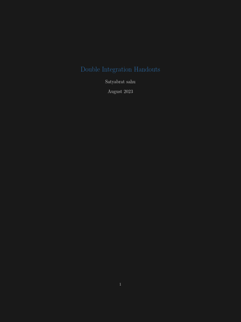 Double Integration Handouts | PDF | Integral | Function (Mathematics)