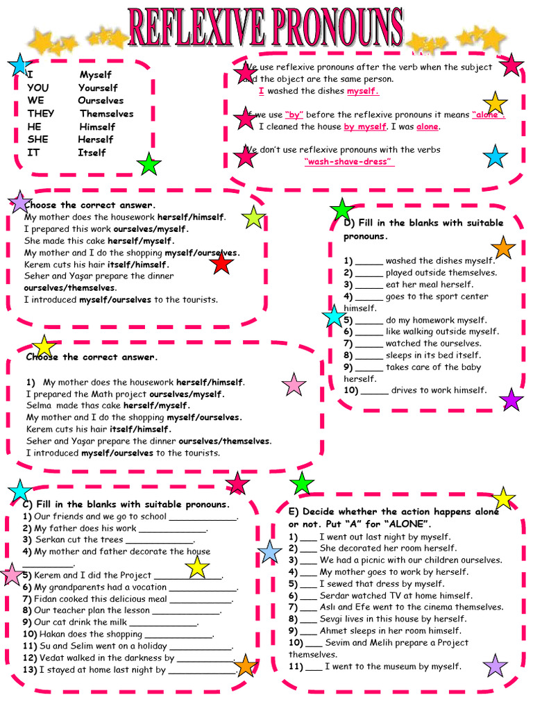 Reflexive Pronouns Grammar | PDF | Pronoun | Grammar