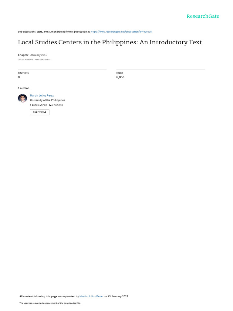 Local Studies Centers in The Philippines An Introductory Text | PDF ...
