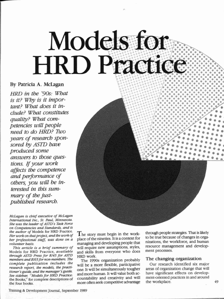Models For HRD Practice | PDF