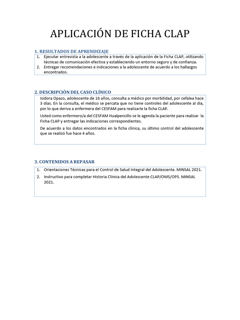 Guía Del Estudiante - Ficha Clap | PDF