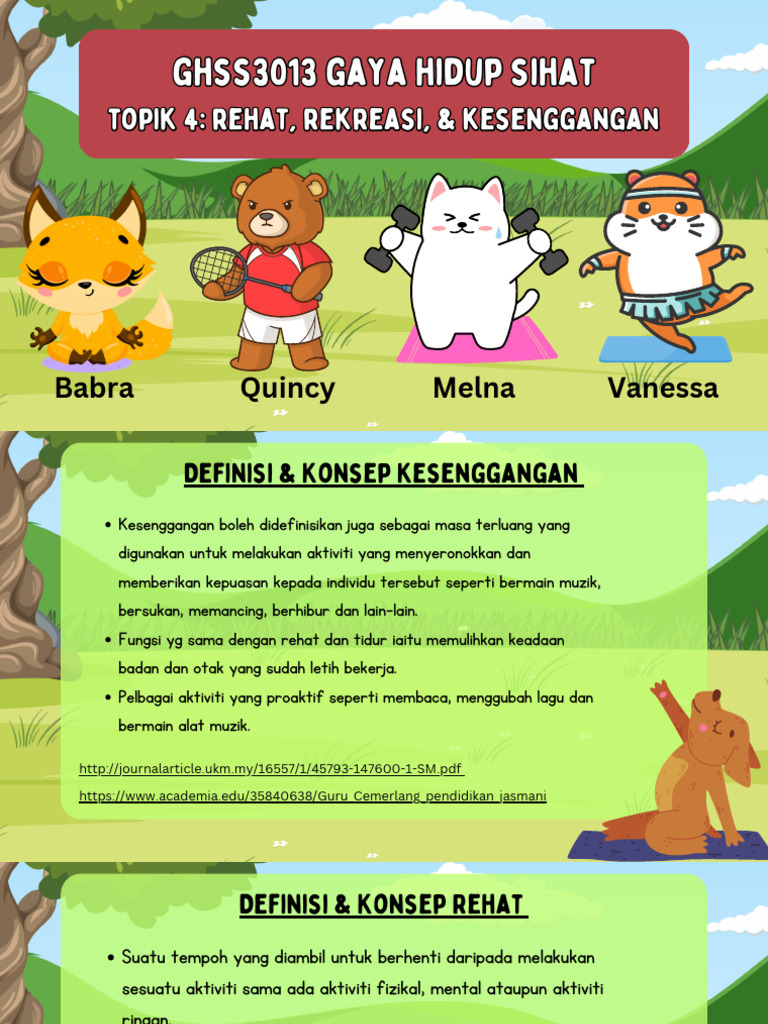 Aktiviti Rehat dan Rekreasi Sihat | PDF