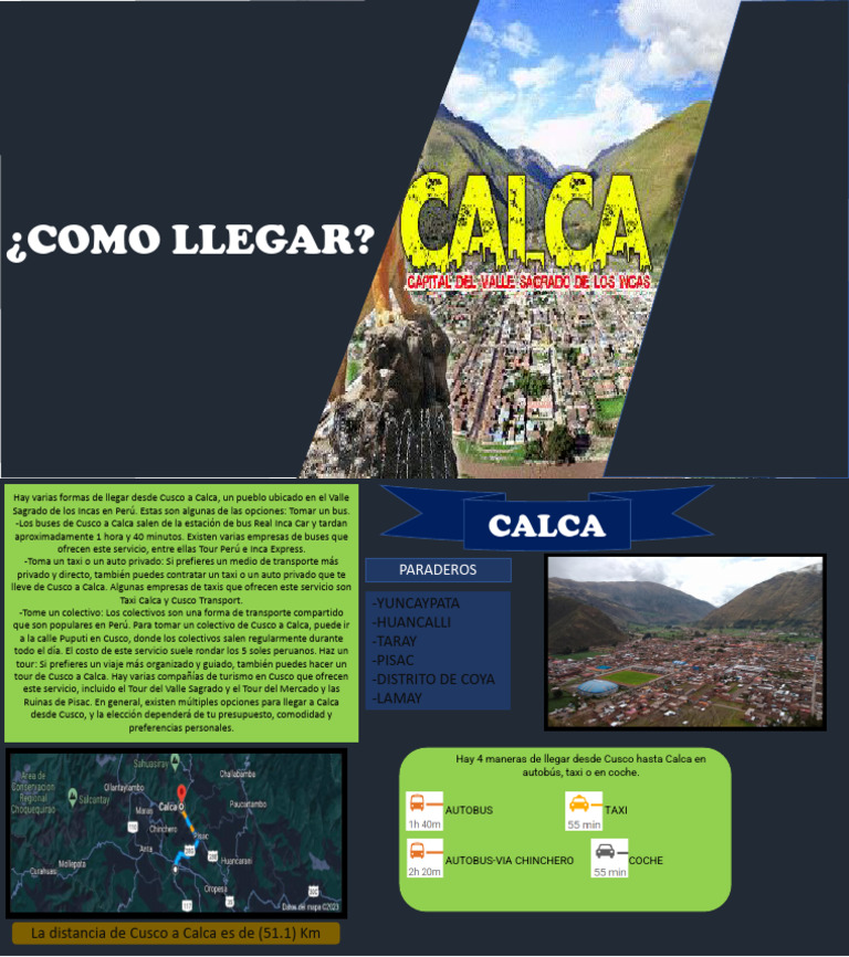 Cómo llegar de Cusco a Calca | PDF