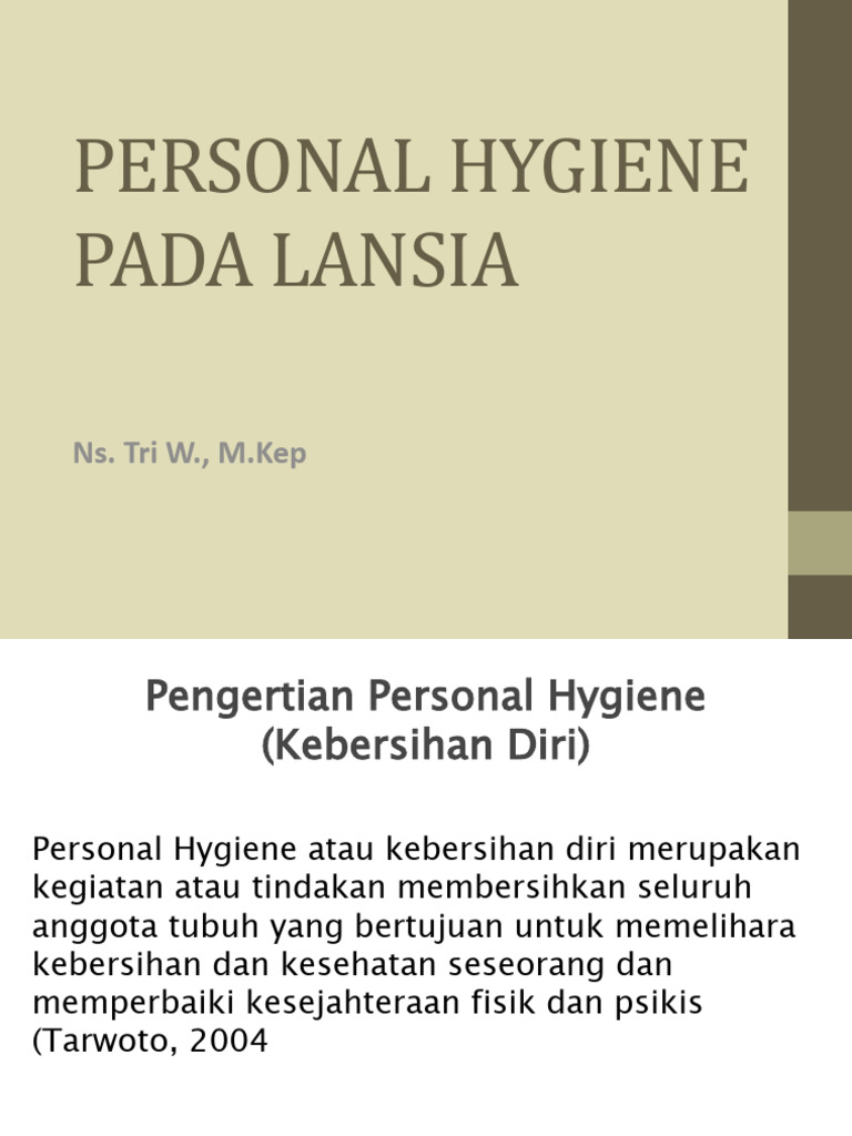 Personal Hygiene Pada Lansia | PDF