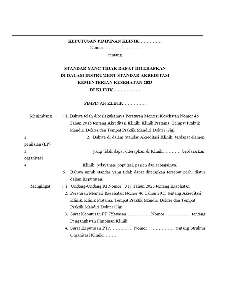 Form SK TDD KLINIK | PDF