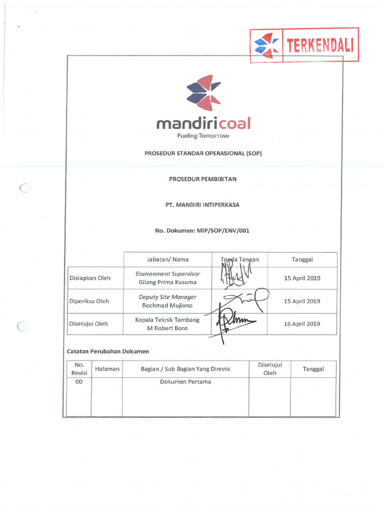 MIP-SOP-ENV-001 - Pembibitan | PDF