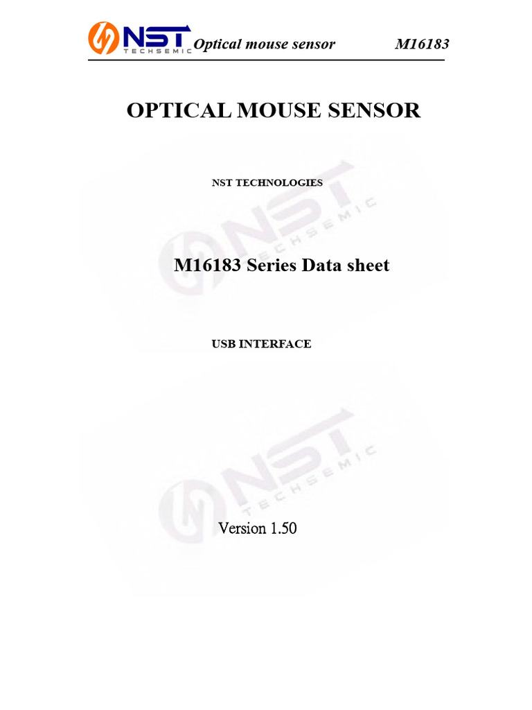 Optical Mouse Sensor: M16183 Series Data Sheet | PDF | Usb | Computer ...