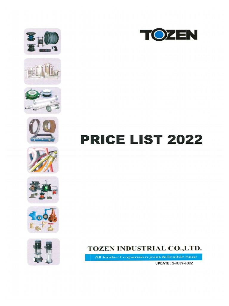 Pricelist 2022 - Tozen | PDF