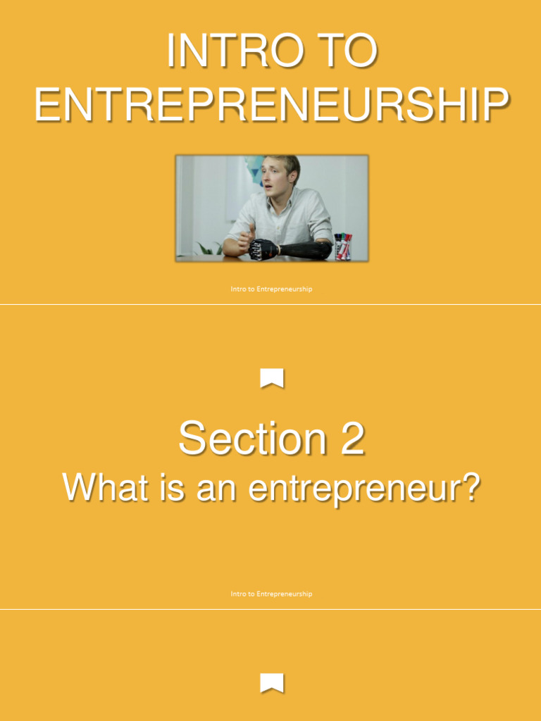 Intro To Entrepreneurship | PDF | Entrepreneurship | Startup Company