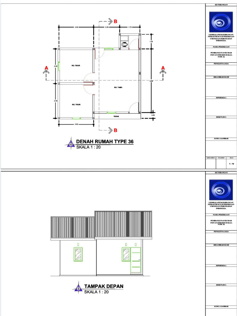 PDF Denah Rumah Type 36 Skala 1 20 Compress | PDF PDF Denah Rumah Type 36 Skala 1 20 Compress | PDF