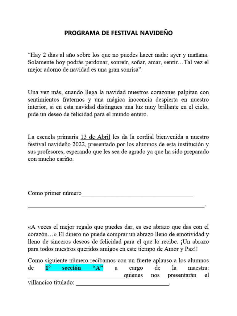 Programa de Festival Navideño | PDF | Navidad