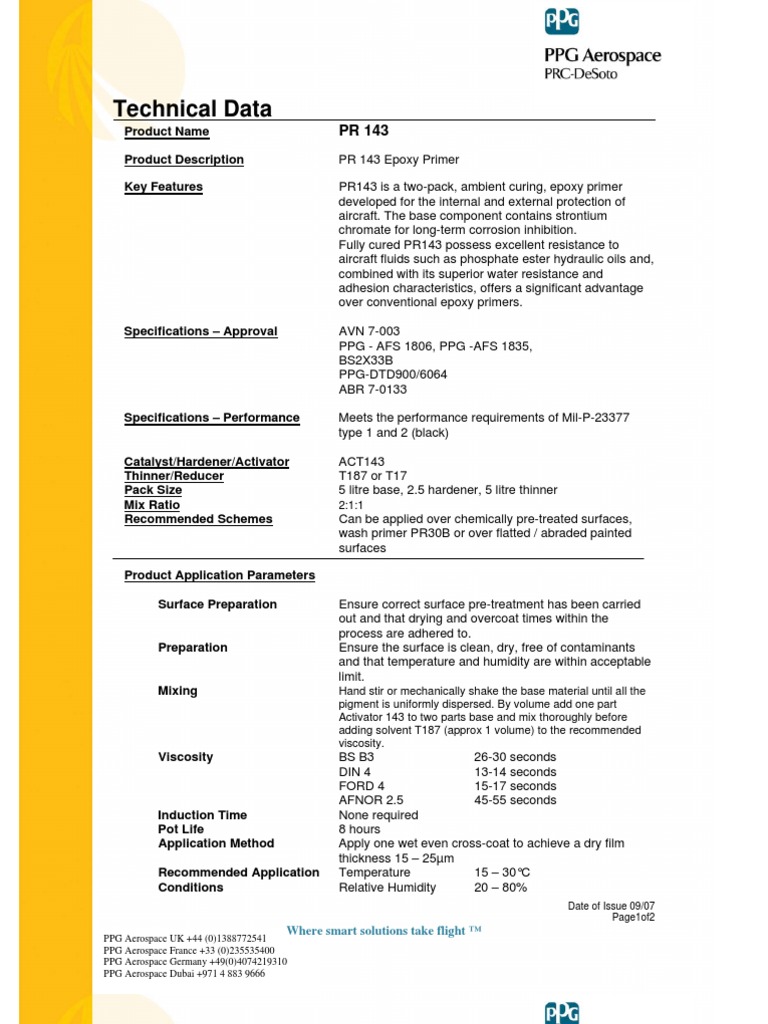 PR143 TDS | PDF | Epoxy | Paint