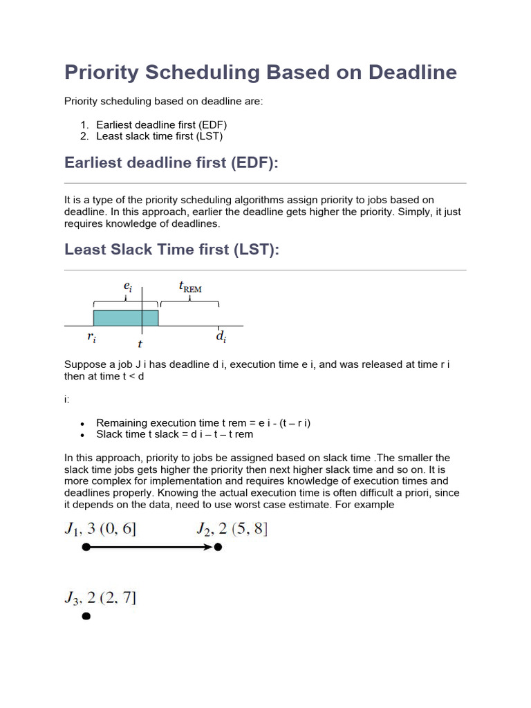 Priority Scheduling Based On Deadline | PDF | Systems Analysis | Industrial Engineering