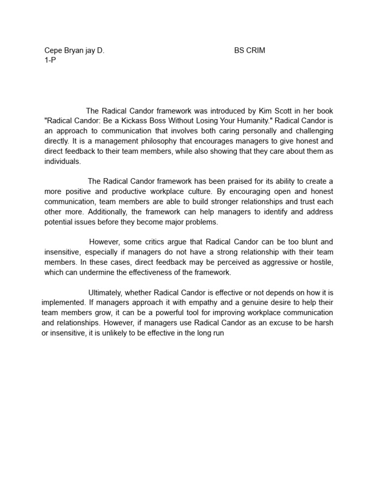 Radical Candor Purcom | PDF