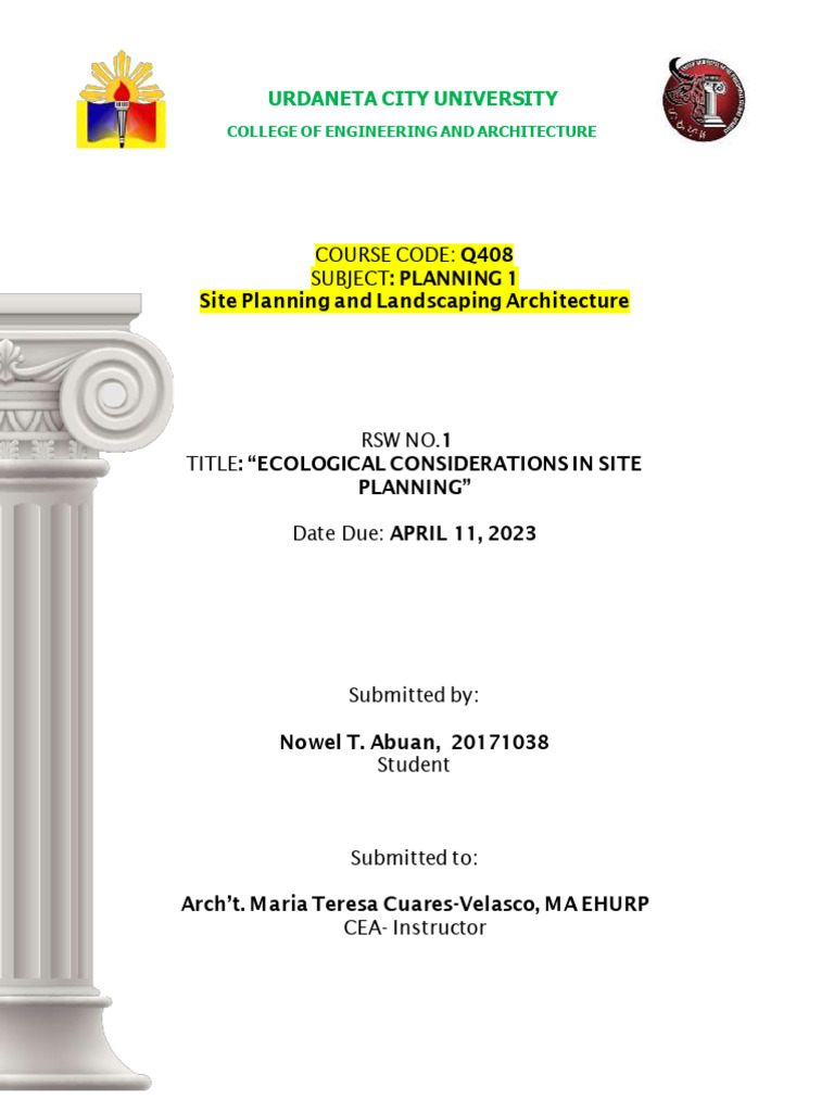 Ecological Considerations in Site Planning | PDF | Geology | Rock (Geology)