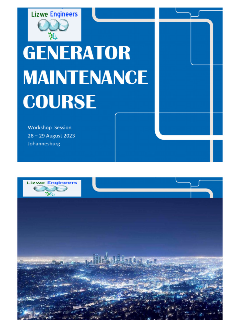Generator Maintenance Workshop Overview | PDF | Exhaust Gas | Engines