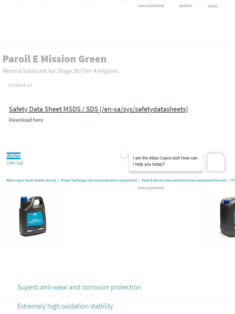 Paroil E Mission Green - Atlas Copco Saudi Arabia | PDF | Lubricant ...