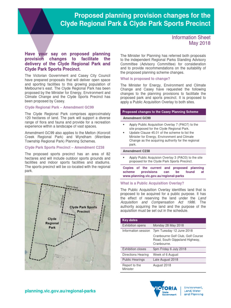 Clyde Park Sports Precinct FEP 01.1 FINAL Information Sheet | PDF ...