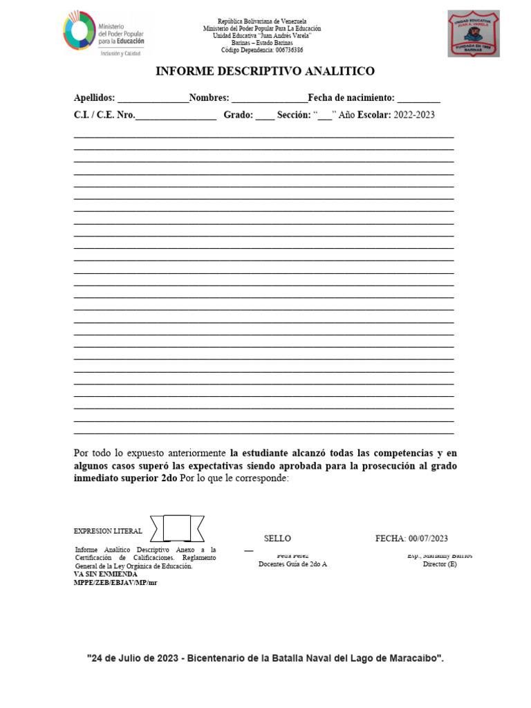 Informe Analitico Descriptivo Final 2022 | PDF