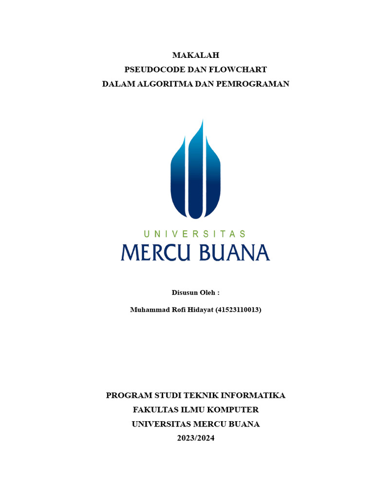 MAKALAH ALGORITMA PEMROGRAMAN M1 Template | PDF