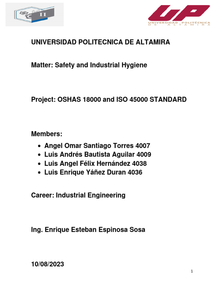 OSHAS | PDF | Occupational Safety And Health | Safety