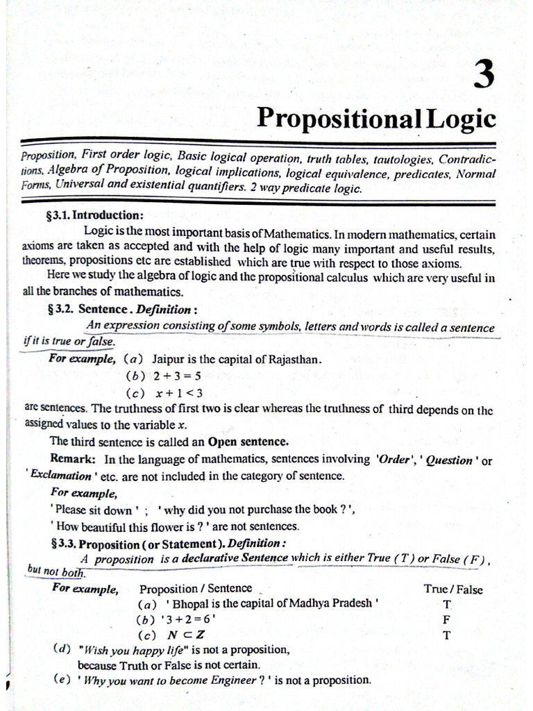 Unit 1 Propositional Logics | PDF