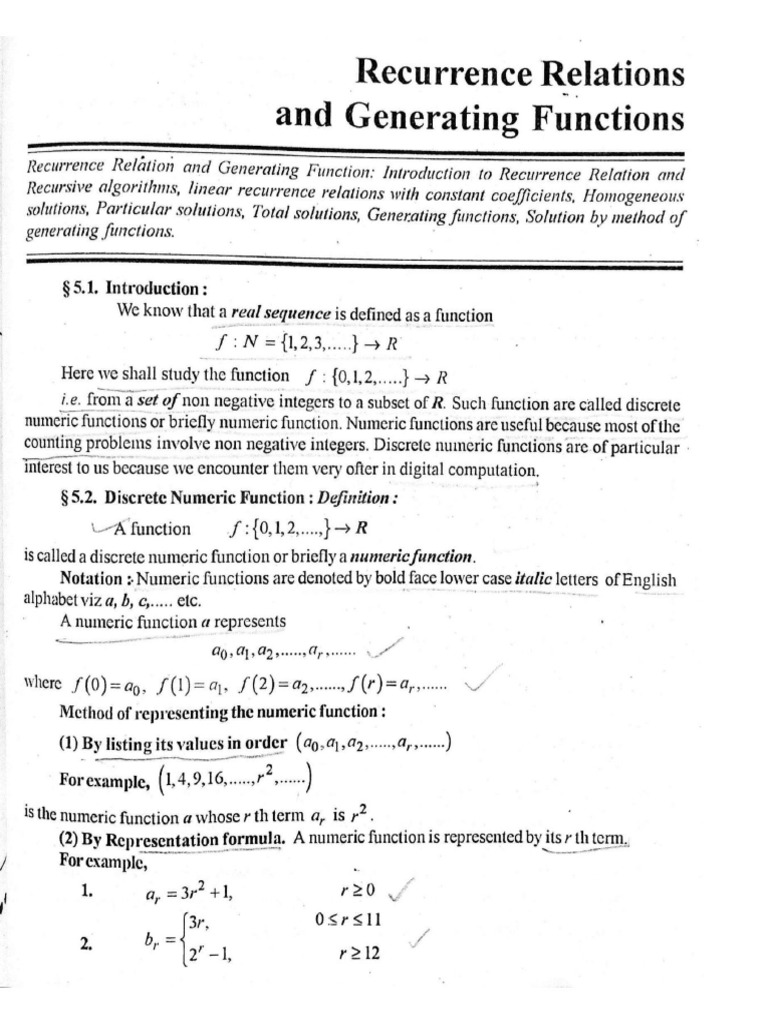 Unit 3 Recurrence Relations | PDF