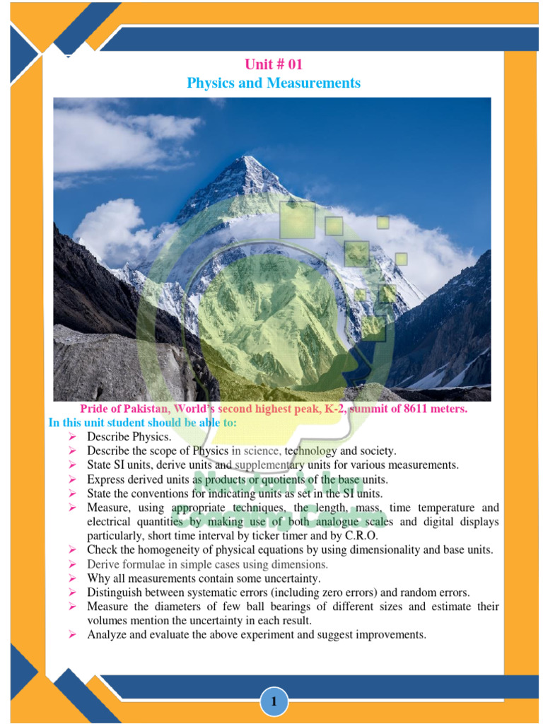 XI Physics New Book 2023 (1st & 2nd Chapter) | PDF | International ...