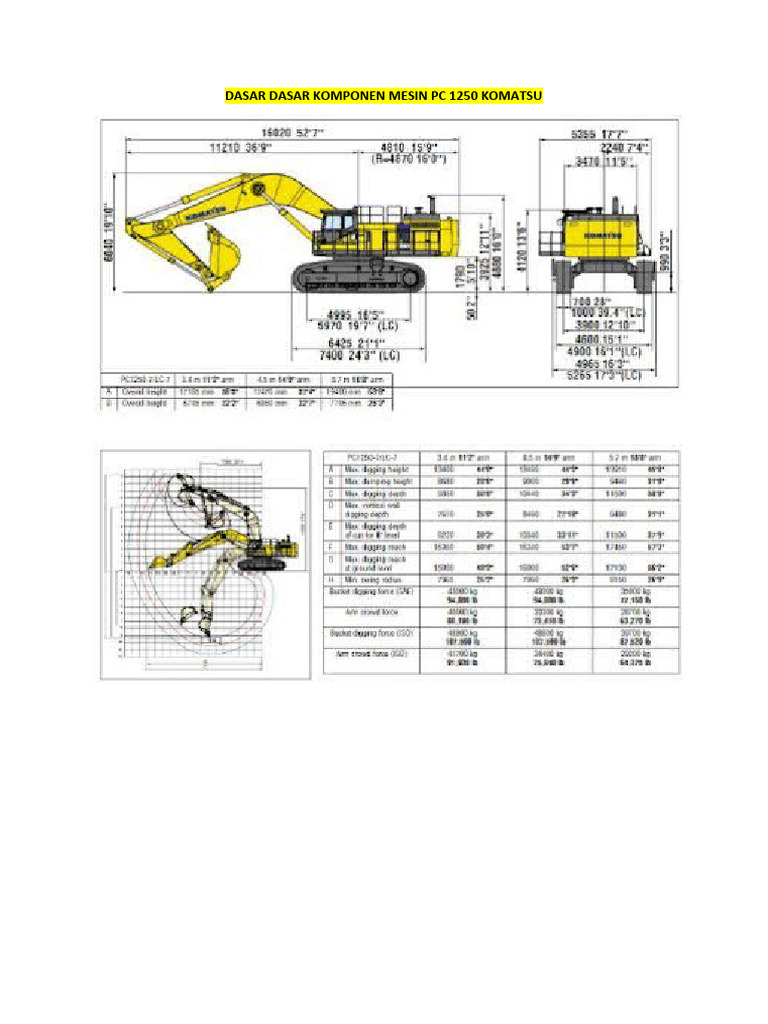 Dasar Dasar Komponen Mesin PC 1250 Komatsu | PDF