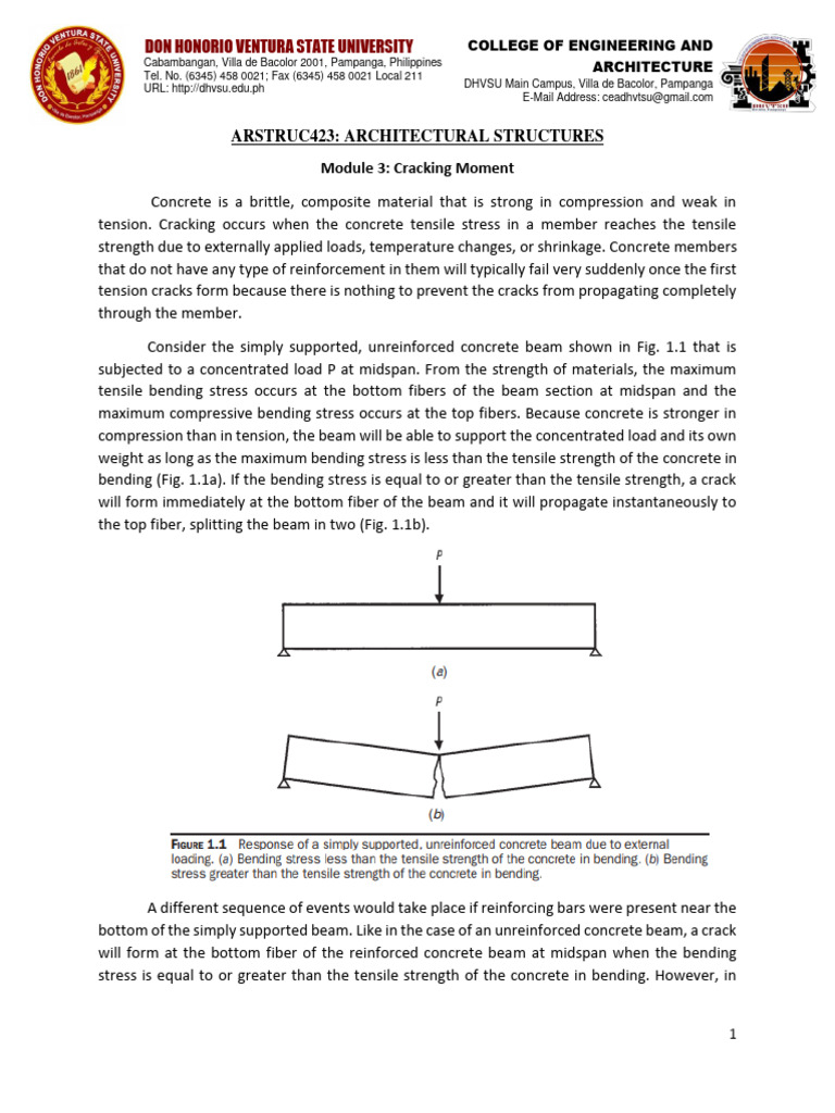 ARSTRUC Module3 Cracking Moment | PDF | Fracture | Bending