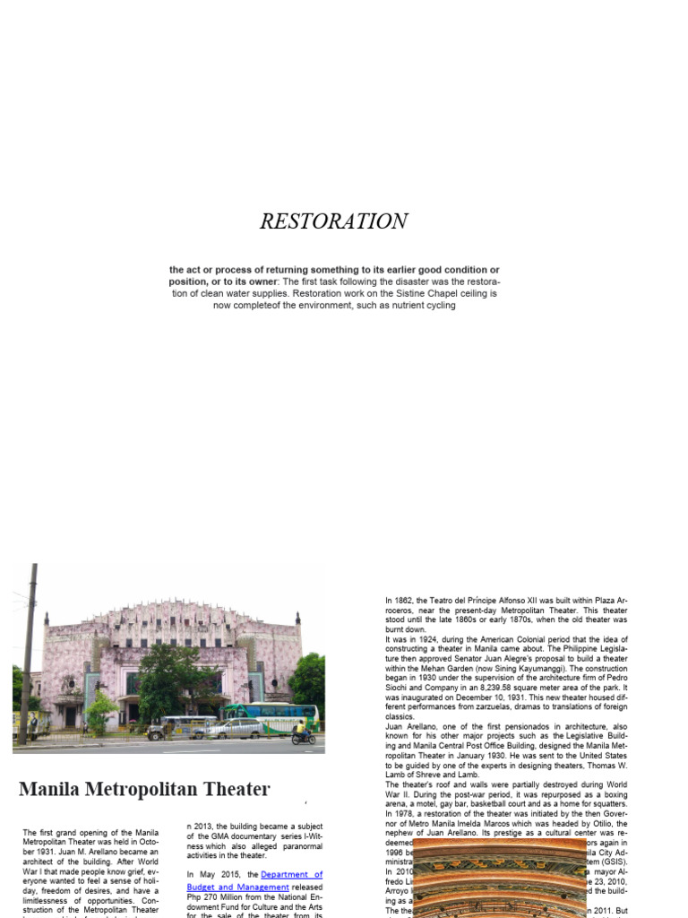Restoration | PDF | Philippines