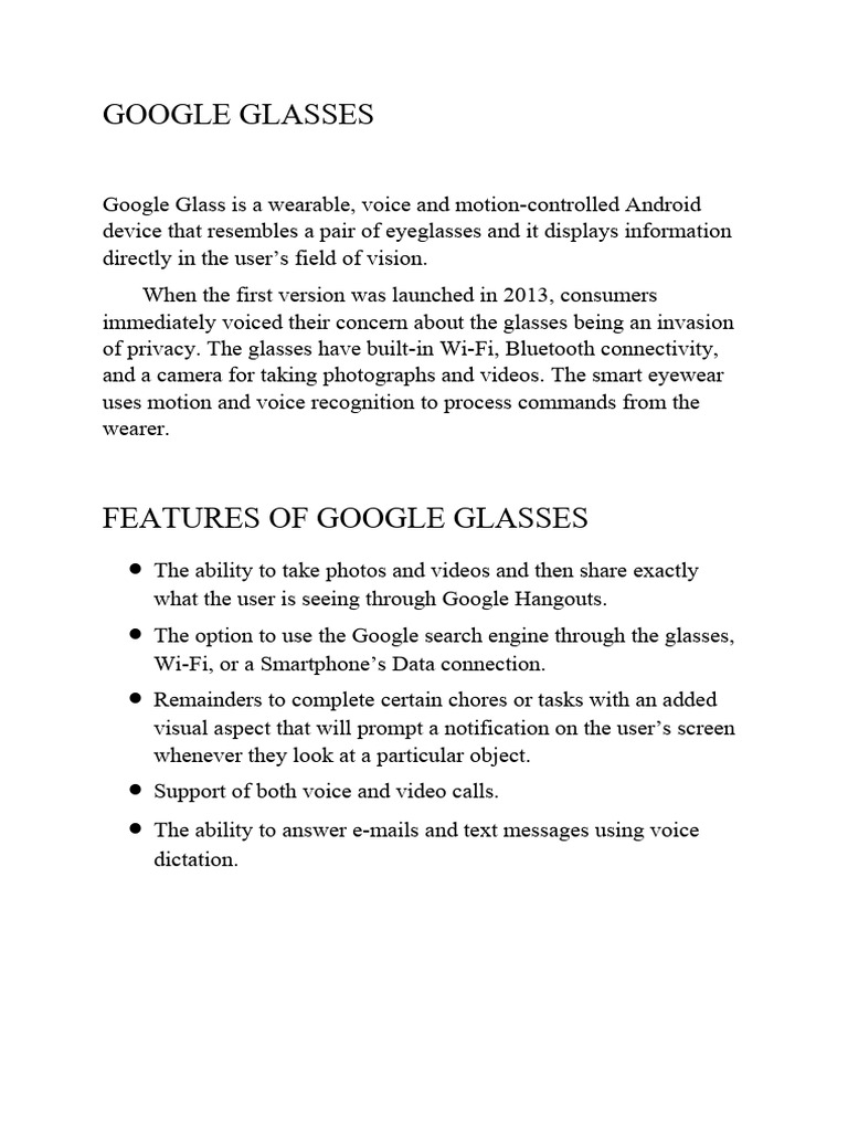 Google Glasses | PDF