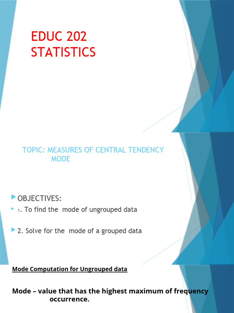 #6 Measure of Central Tendency - Mode | PDF | Teaching Methods & Materials
