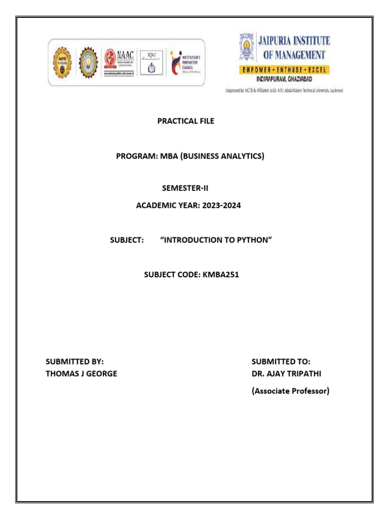 Python Assignment (Sem 2) MBA | PDF | Letter Case | Computer Science