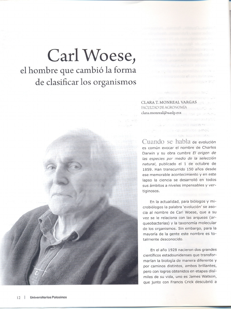 Carl Woese, Clasificación de Organismos | PDF