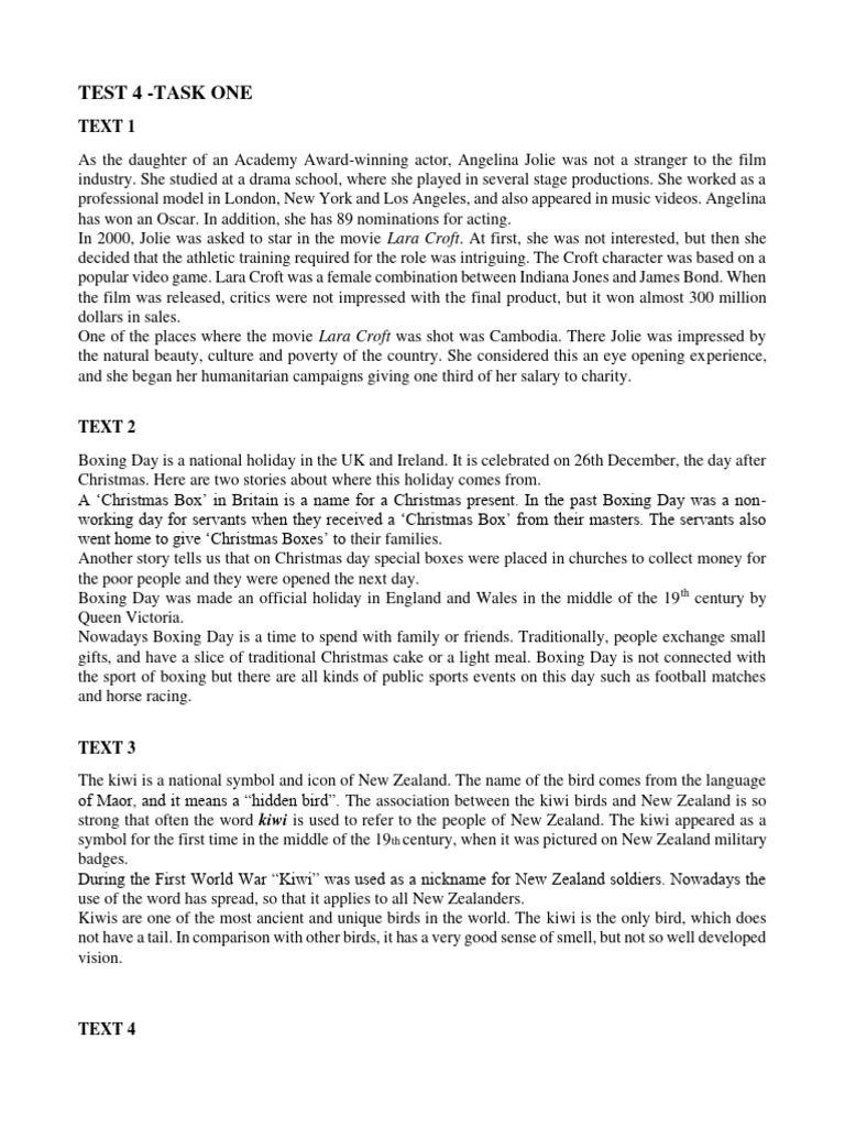 Tapescript-TEST 04 | Download Free PDF | Angelina Jolie | Pablo Picasso