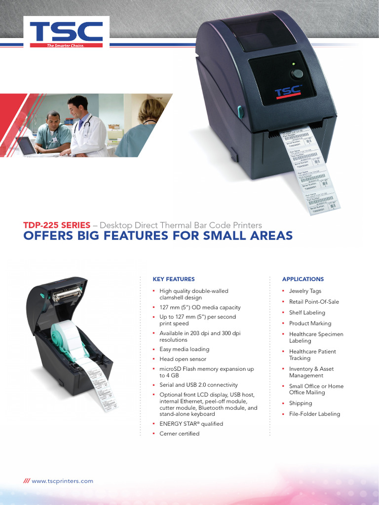 TSC TDP 225w Wristband Printer | PDF | Printer (Computing) | Barcode