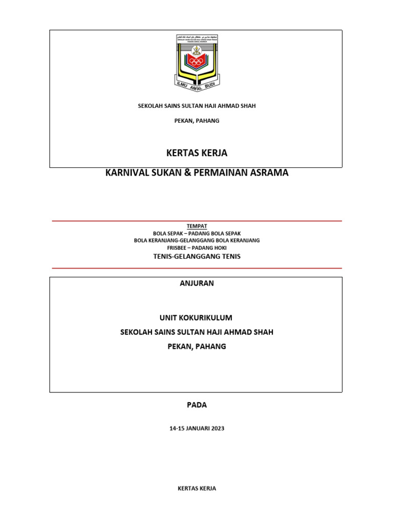 Proposal Karnival Sukan | PDF