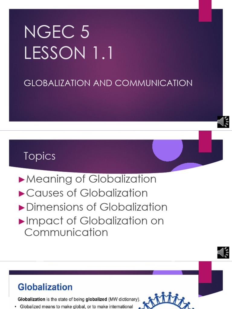 ENGLISH 101 Globalization Communication PPT 1 1 | PDF | Globalization ...