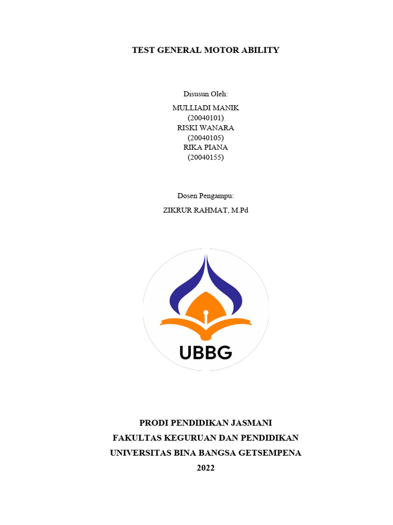 Test General Motor Ability | PDF