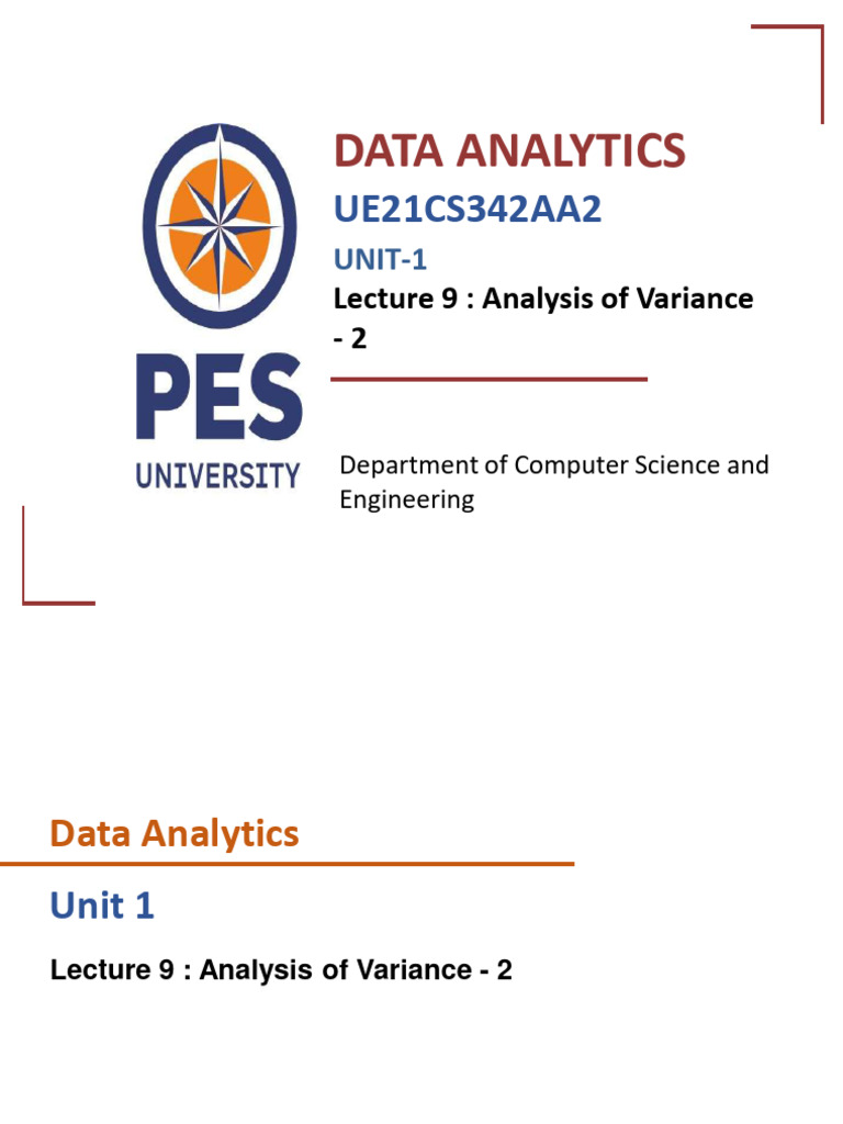 UE21CS342AA2 - Unit-1 Part - 3 | PDF | P Value | Analysis Of Variance