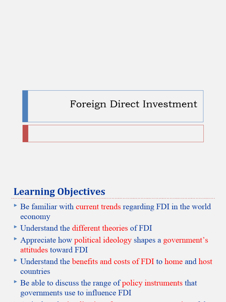L5 IBT - Foreign Direct Investment | PDF | Foreign Direct Investment | Balance Of Payments