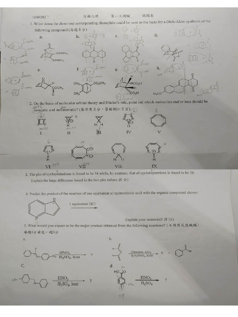 Organic Chemistry 106 Midterm Exam | PDF Organic Chemistry 106 Midterm Exam | PDF